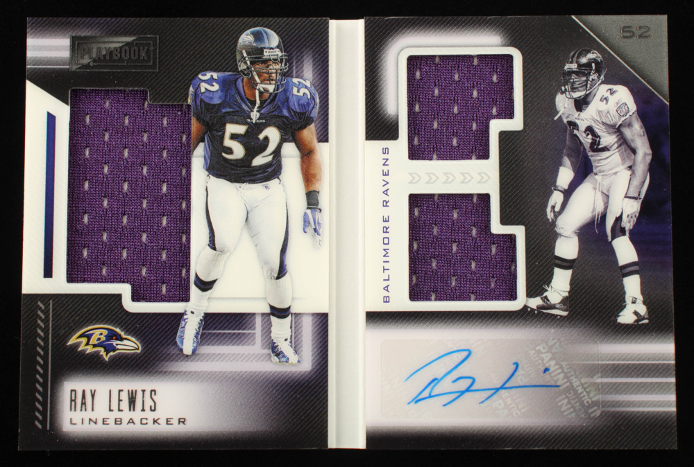 Ray Lewis 2018 Panini Playbook Playbook Material Autographs #7 #28/30 ...