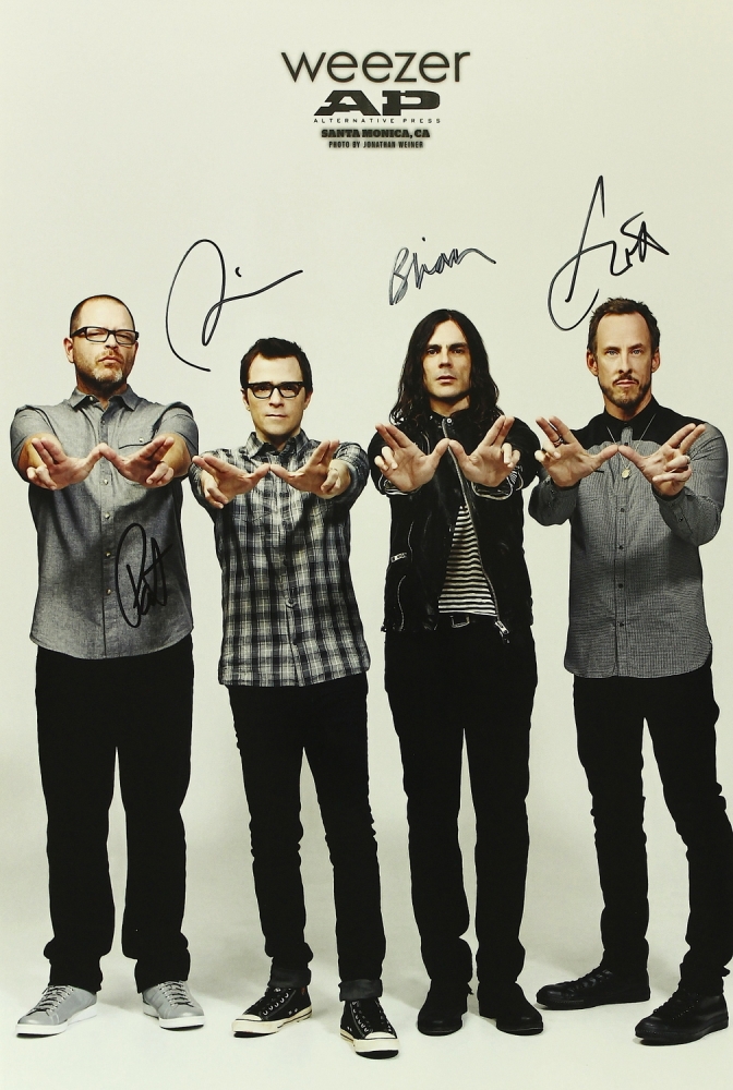 Weezer Band Signed 11x17 Poster With Rivers Cuomo Patrick Wilson