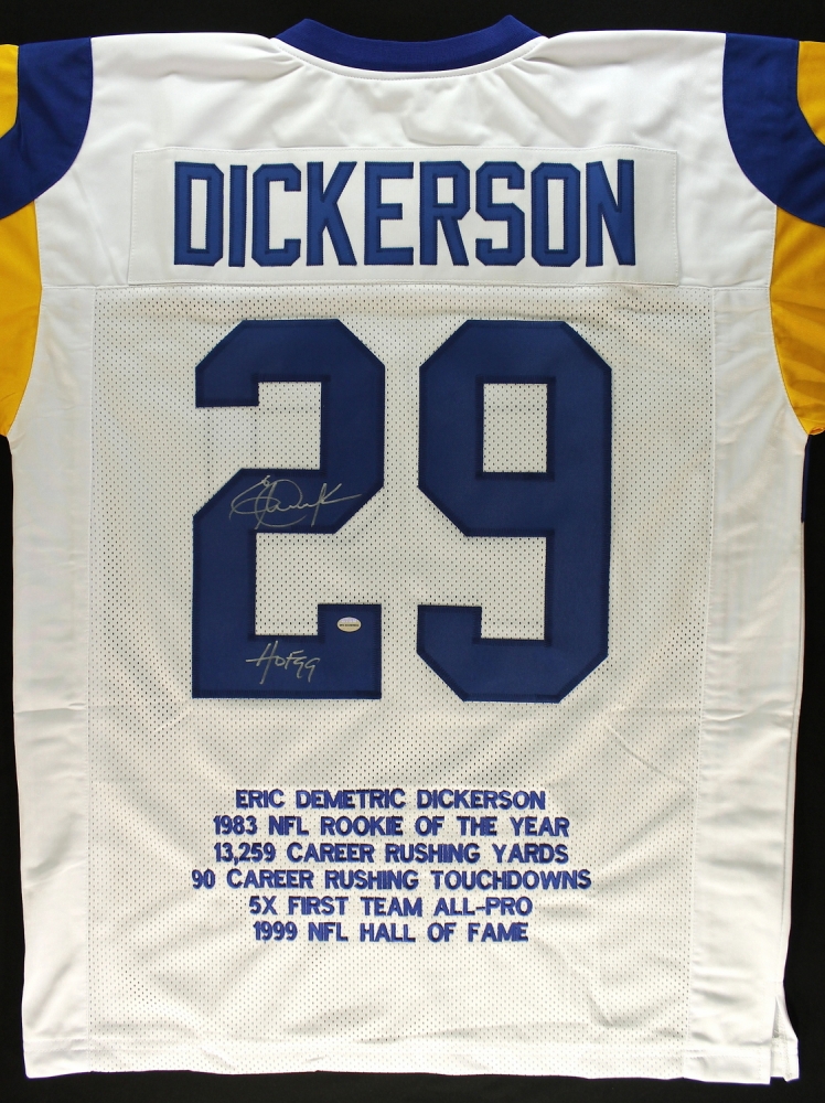 Eric Dickerson Signed Rams Stat Jersey Inscribed "HOF 99" (GTSM ...