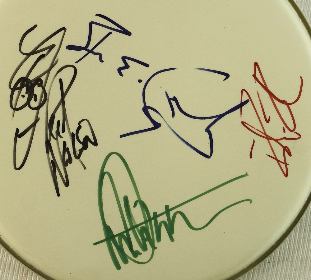 Cheap Trick Band Signed Drum Head with Robin Zander, Bun E. Carlos, Tom ...