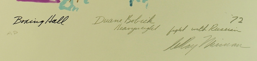 LeRoy Neiman Signed "Duane Bobick" 16x20 1972 Olympic Heavyweight ...