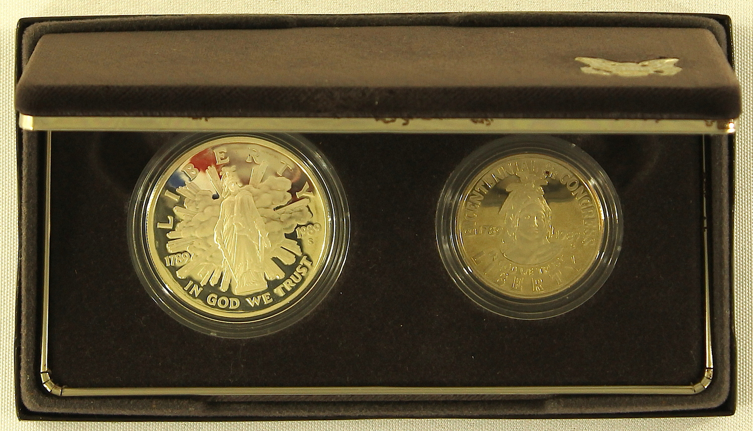 U.S. Mint 1989 Silver Dollar & Half Dollar Congressional Two-Coin Proof ...