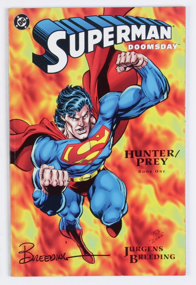 Lot of (2) LE "Superman" DC Comic Books Signed By Brett Breeding 1993 ...
