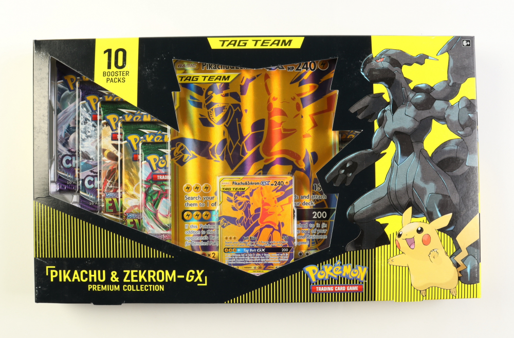 Pokémon TCG: Pikachu & Zekrom GX Premium Collection with (10) Booster Packs | Pristine Auction