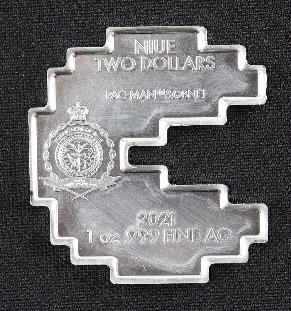 2021 Niue 1 oz .999 Fine Silver $2 PAC-MAN Shaped Stackable Coin ...