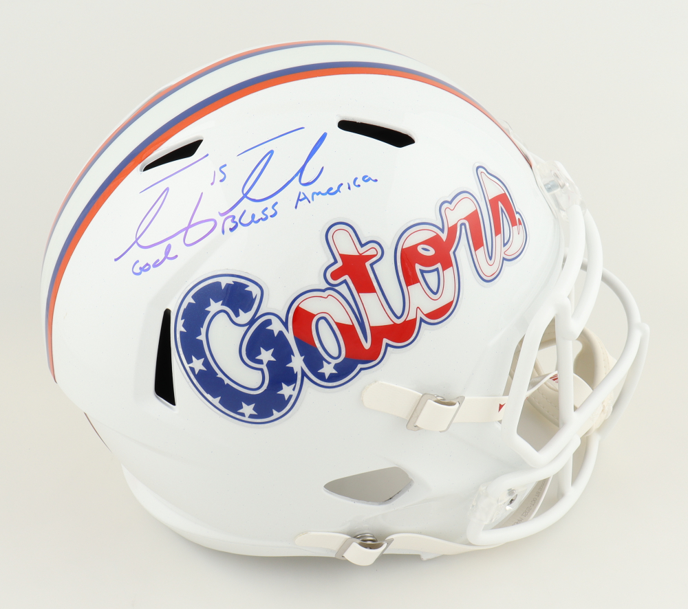 Tim Tebow Signed Florida Gators Full-Size Speed Helmet Inscribed "God ...