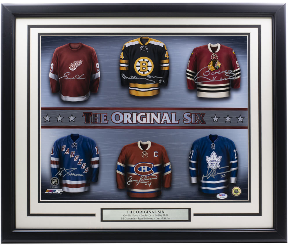 The Original Six 22x27 Custom Framed Photo Display Signed by (6) with ...