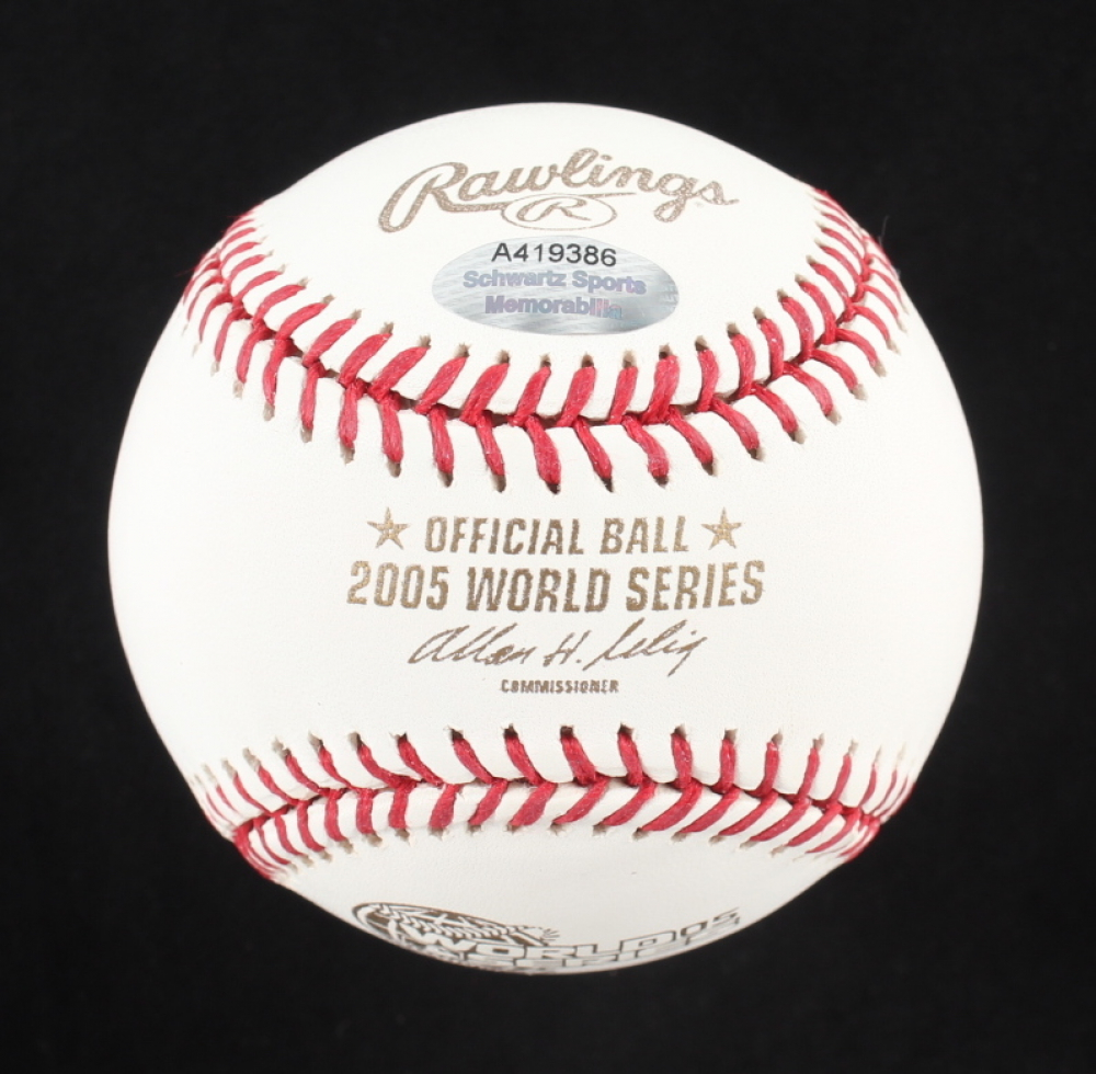 Jerry Reinsdorf Signed 2005 World Series Logo Baseball Inscribed "'05 ...