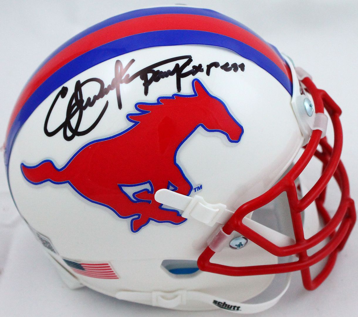 Eric Dickerson Signed SMU Mustangs Mini Helmet Inscribed "Pony Express ...