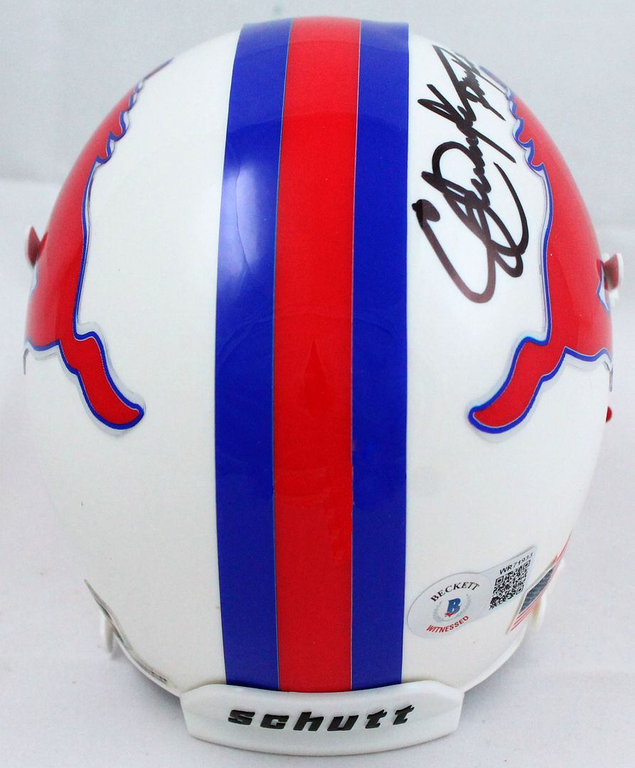 Eric Dickerson Signed SMU Mustangs Mini Helmet Inscribed "Pony Express ...
