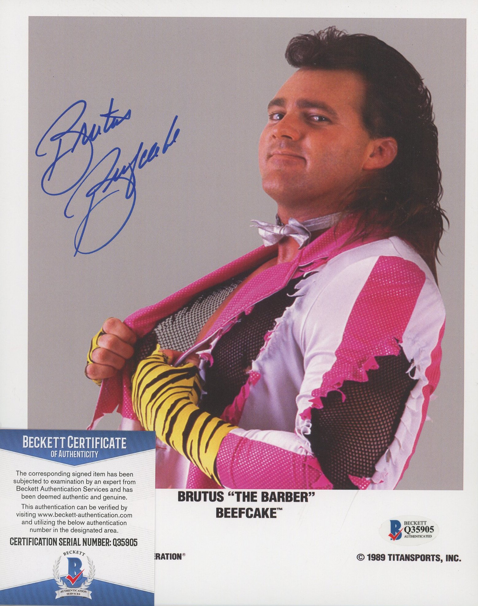 Brutus Beefcake Signed 8x10 Photo (Beckett) | Pristine Auction
