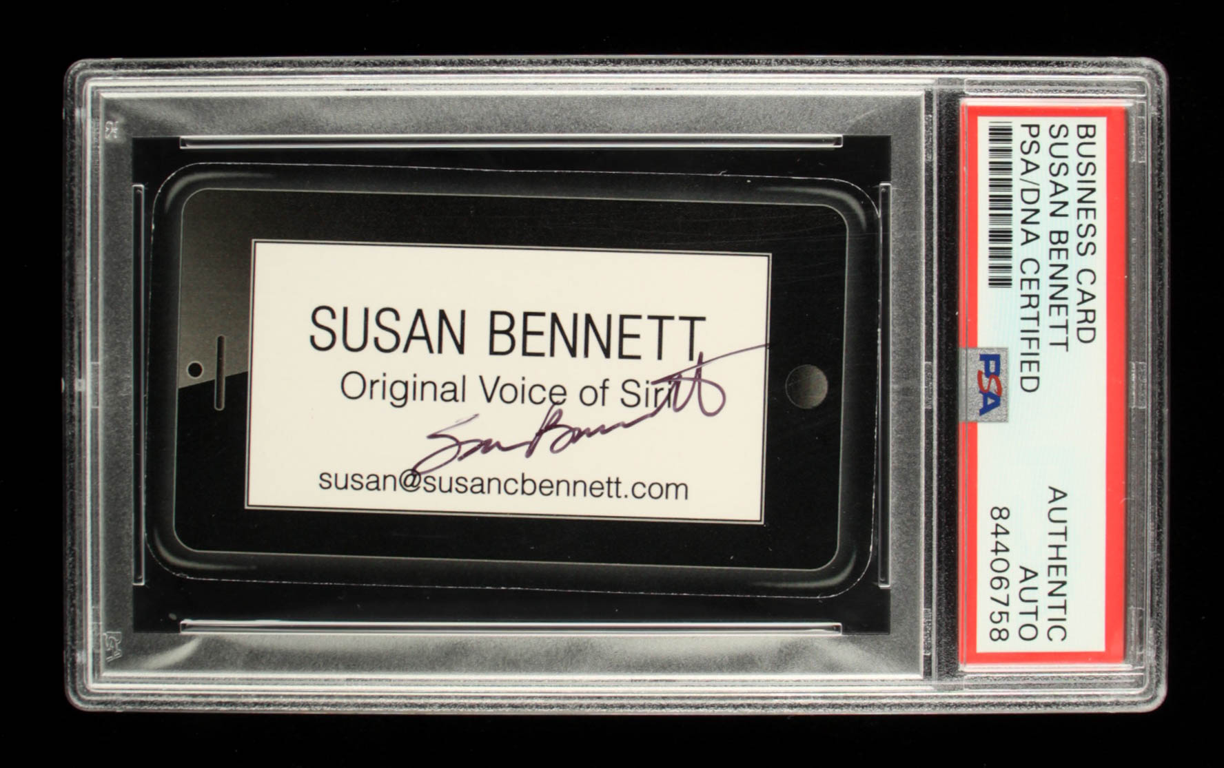 Susan Bennett Signed Business Card (PSA) | Pristine Auction