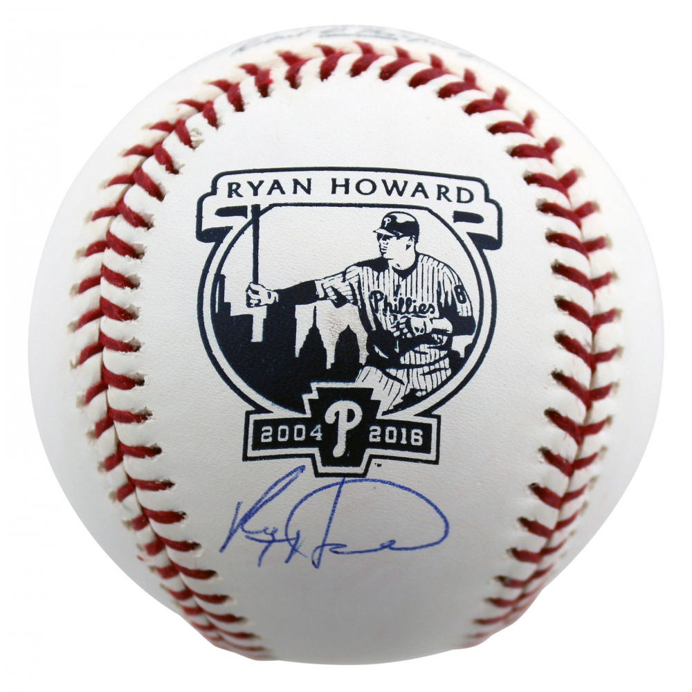 Ryan Howard Signed Ryan Howard 2004-2016 Logo Baseball (JSA) | Pristine ...