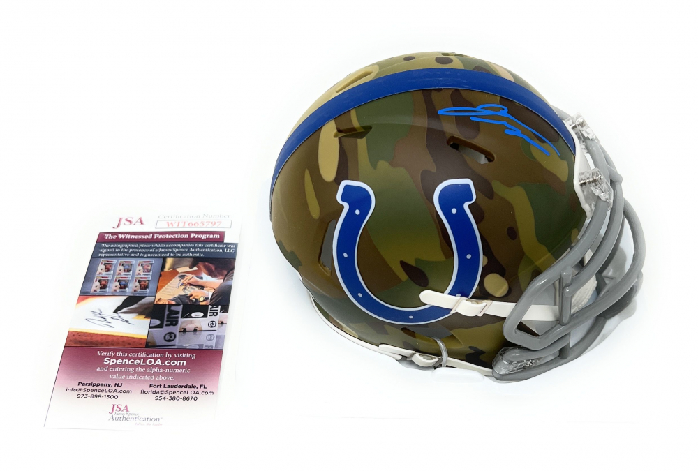 Jonathan Taylor Signed Colts Camo Alternate Speed Mini Helmet (JSA ...