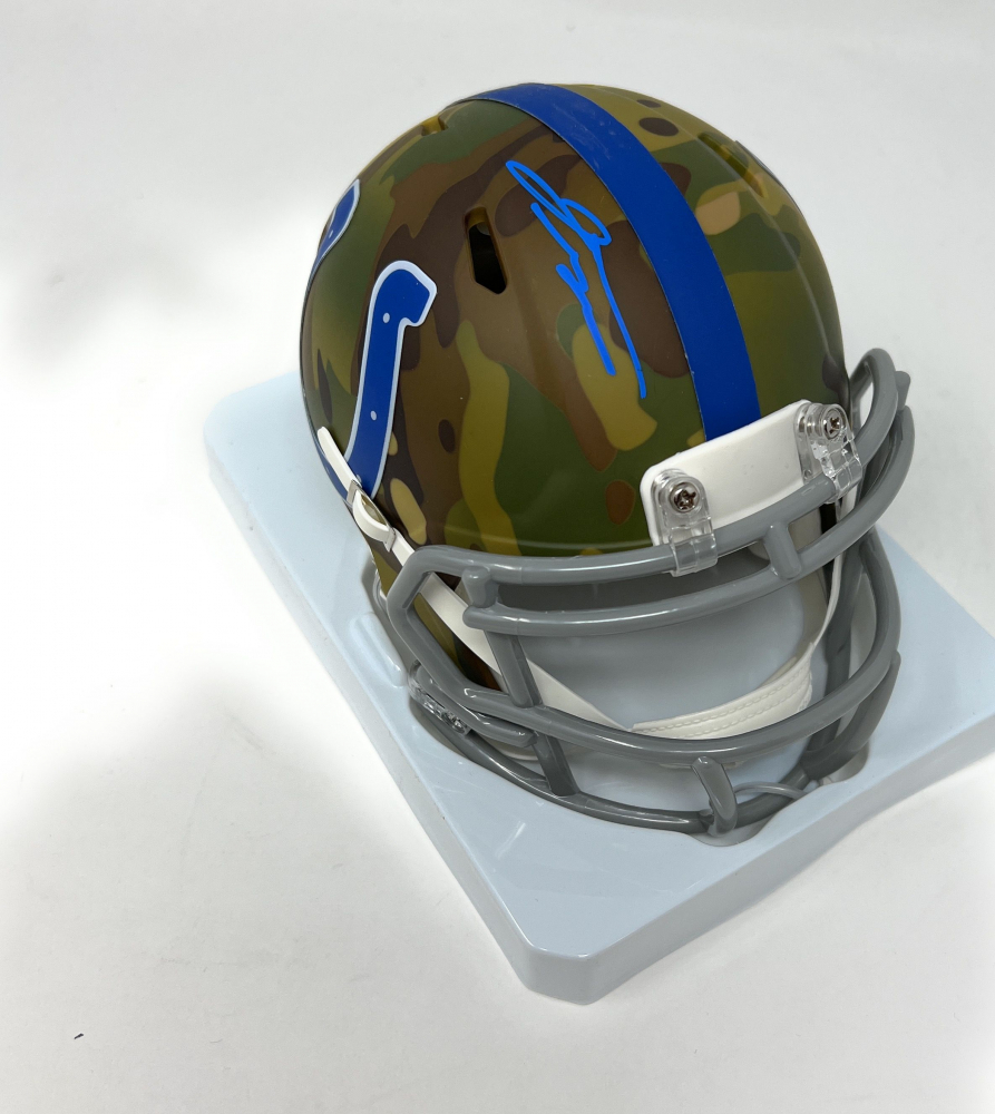Jonathan Taylor Signed Colts Camo Alternate Speed Mini Helmet (JSA ...