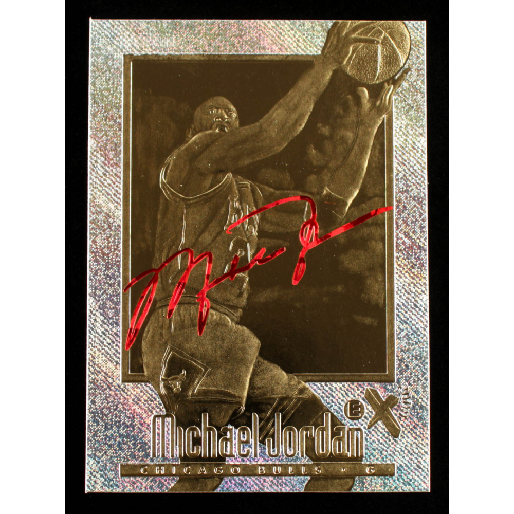 Michael Jordan 1996-97 E-X2000 #9 23Kt Gold Card #12,359 | Pristine Auction