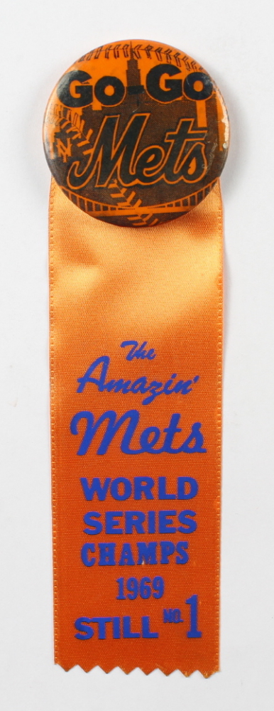 Vintage 1969 Mets Logo Pin & Ribbon | Barnebys