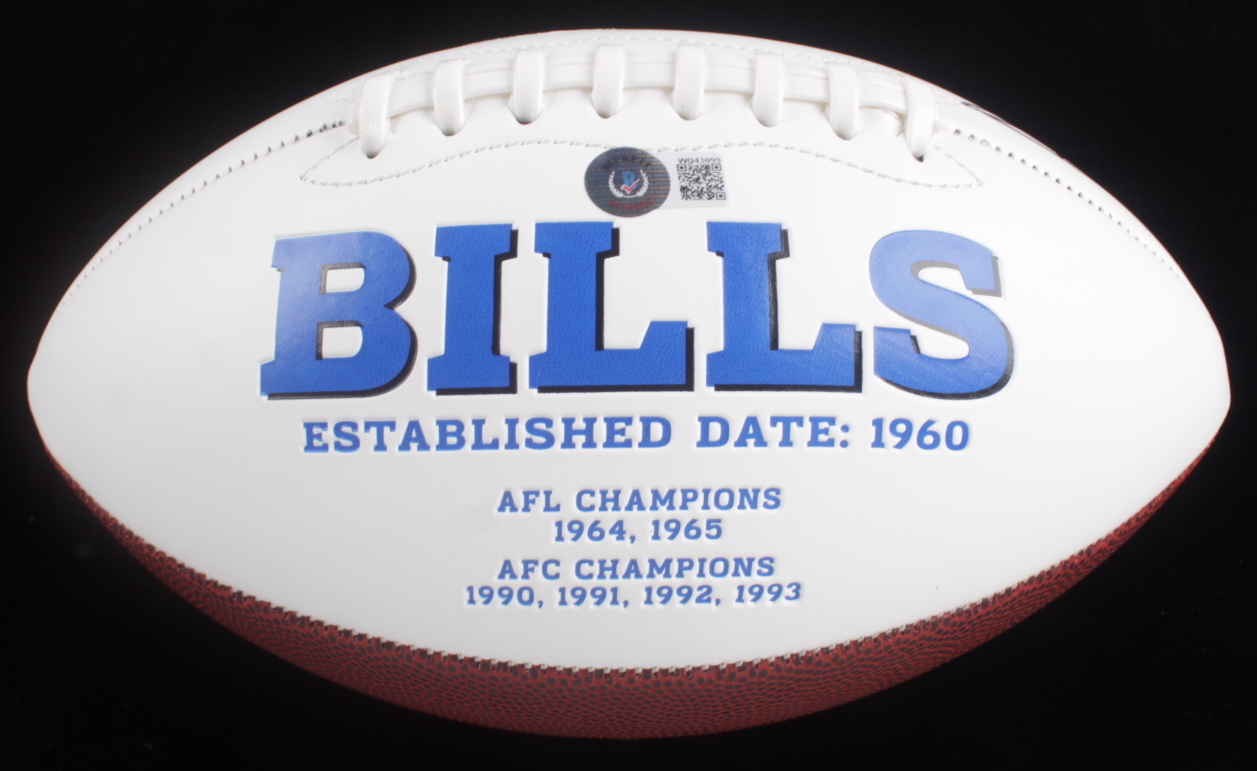 Tyler Bass Signed Bills Logo Football (Beckett) | Pristine Auction