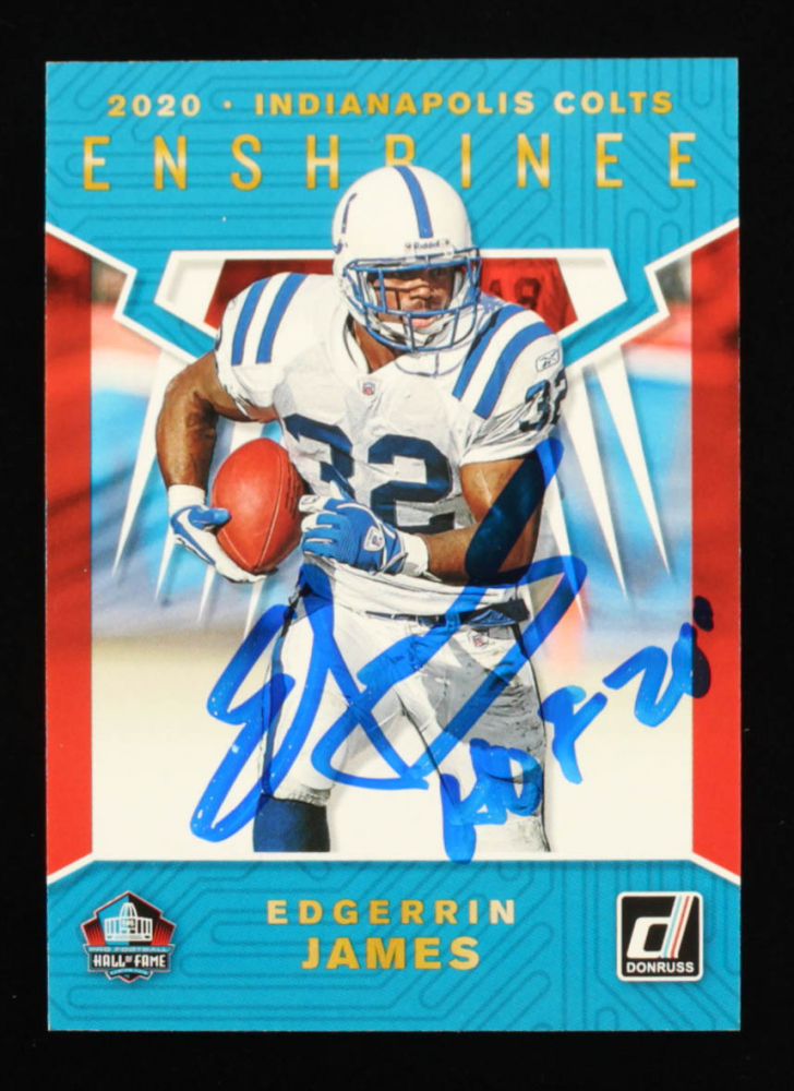 Edgerrin James Signed 2020 Panini Hall Of Fame Card Inscribed "HOF 20 ...