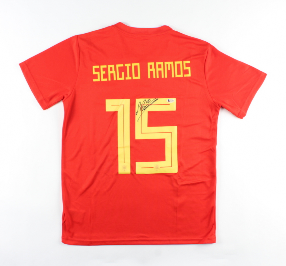 Sergio Ramos Signed Team Spain Jersey (Beckett) | Pristine Auction