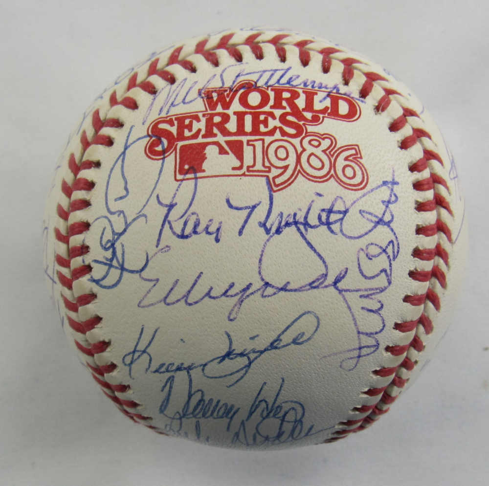 1986 Mets World Series Baseball Team-Signed by (35) with Dwight Gooden ...