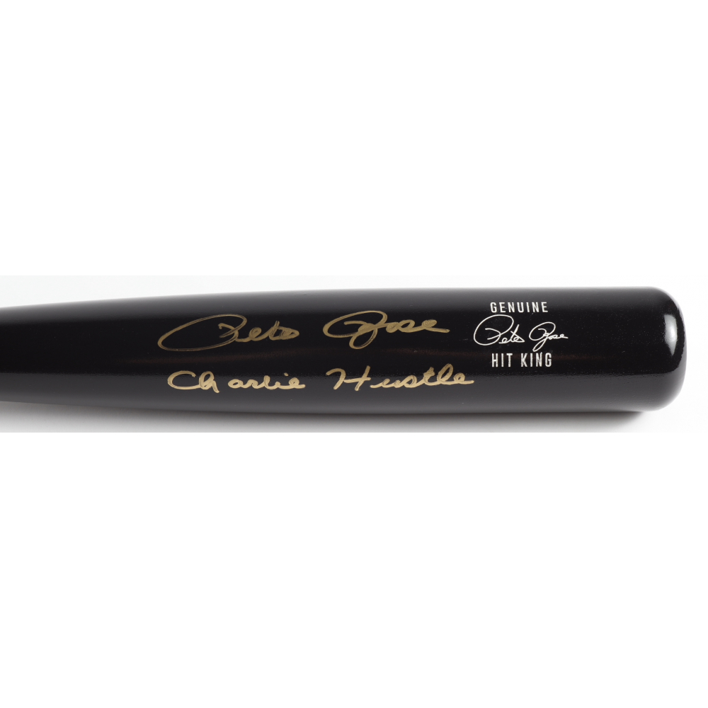 Pete Rose Signed Player Model Baseball Bat Inscribed "Charlie Hustle ...