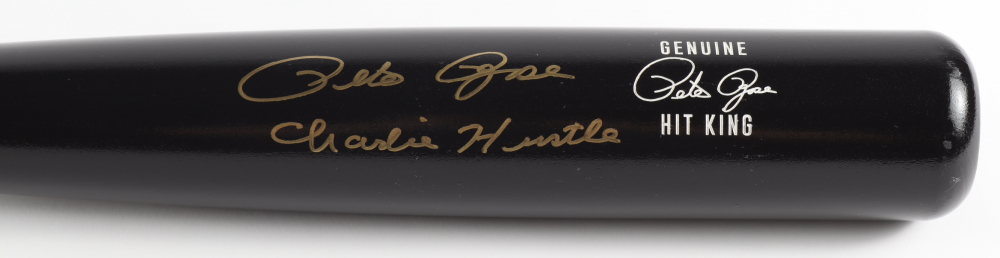 Pete Rose Signed Player Model Baseball Bat Inscribed "Charlie Hustle ...