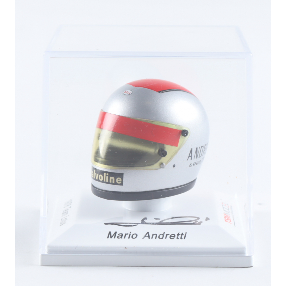 Mario Andretti Signed Nascar Helmet Replica 1:8 Scale (JSA) | Pristine ...
