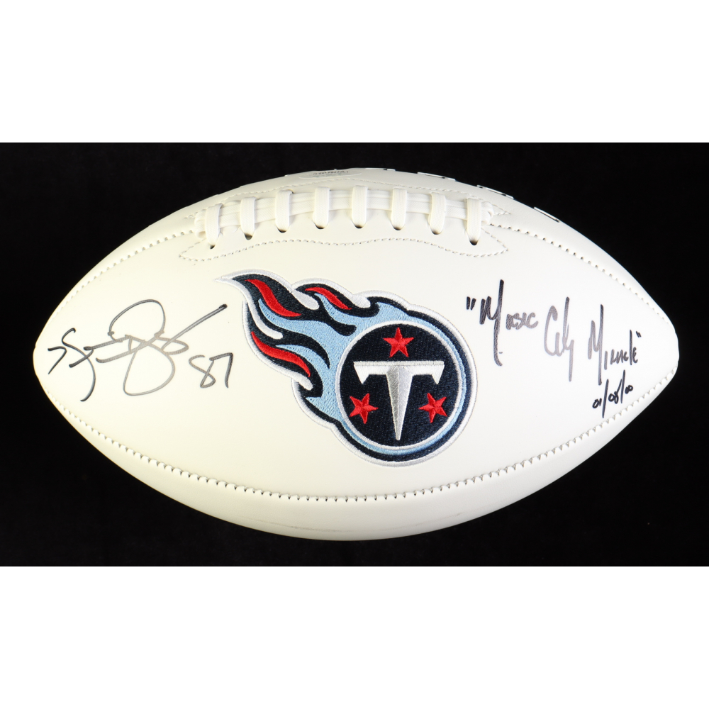 Kevin Dyson Signed Titans Logo Football Inscribed "'Music City Miracle ...