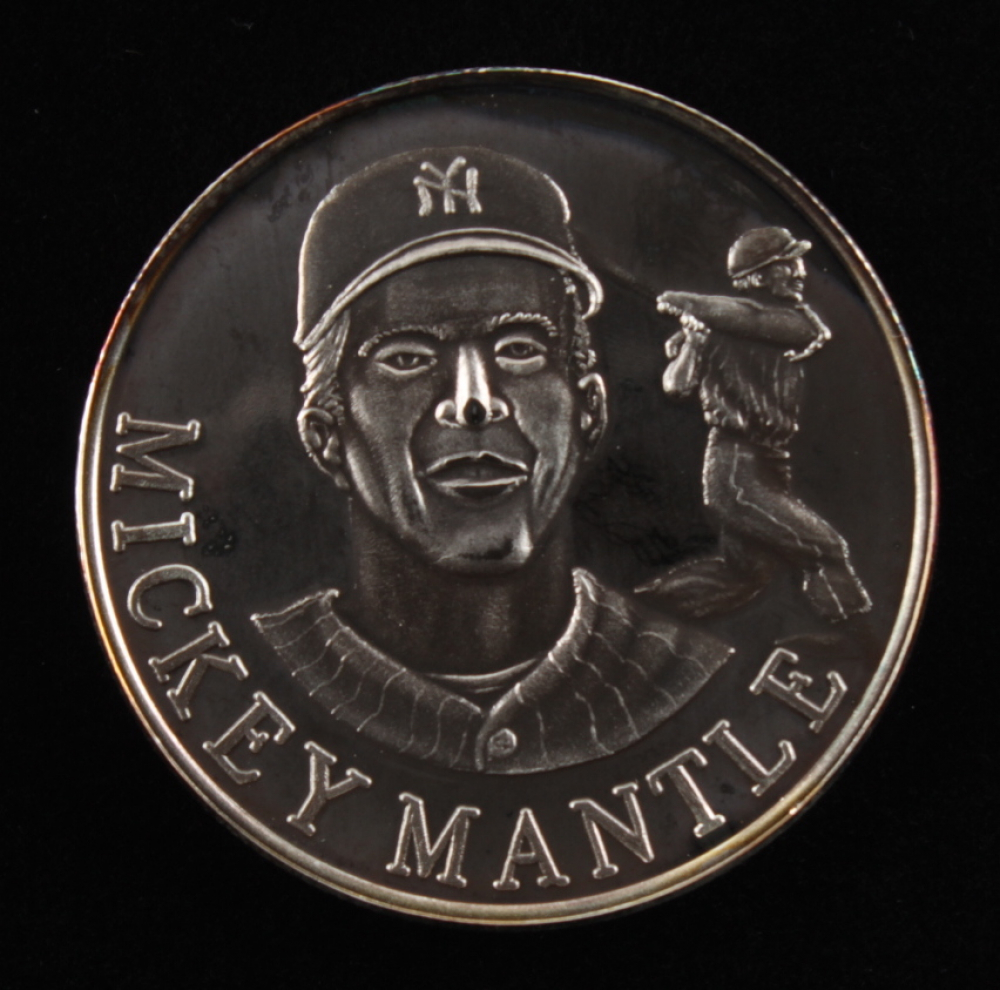 1 Troy Ounce New England Mint Mickey Mantle .999 Fine Silver ...