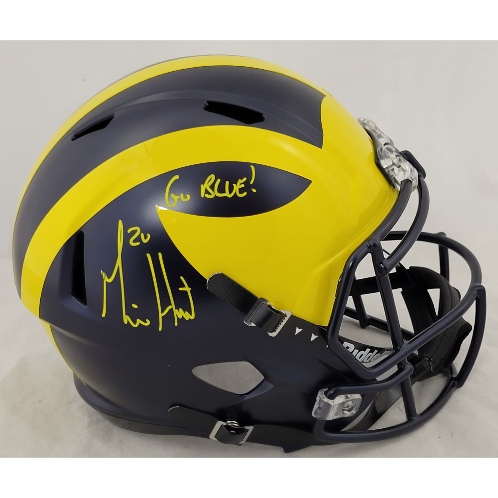 Mike Hart Signed Michigan Wolverines Full-Size Speed Helmet Inscribed ...