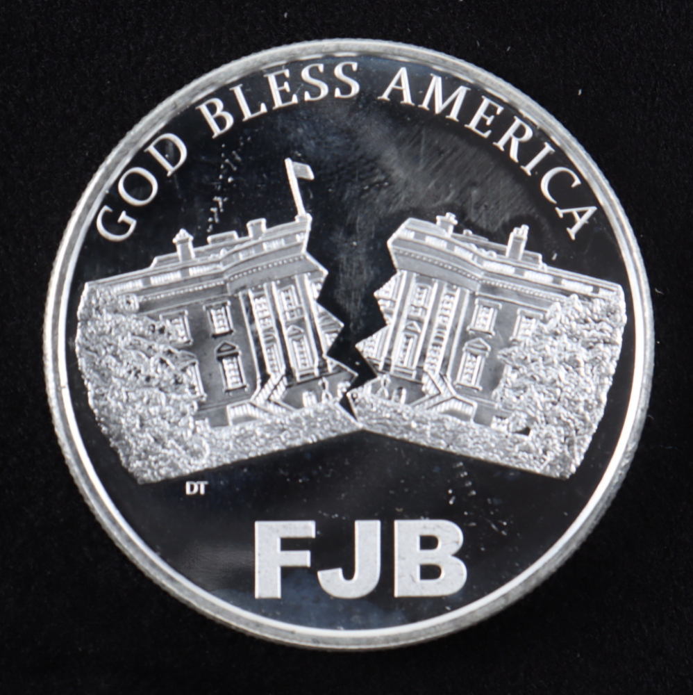 1 Troy oz .999 Fine Silver Let's Go Brandon God Bless America FJB ...