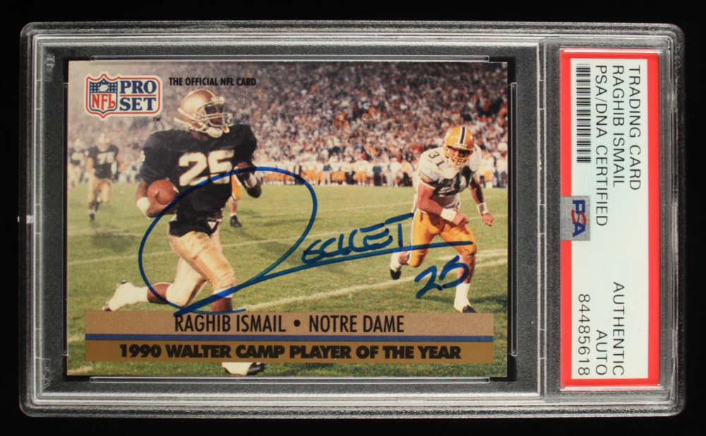 Raghib "Rocket" Ismail Signed 1991 Pro Set #36 RC / Walter Camp POY ...