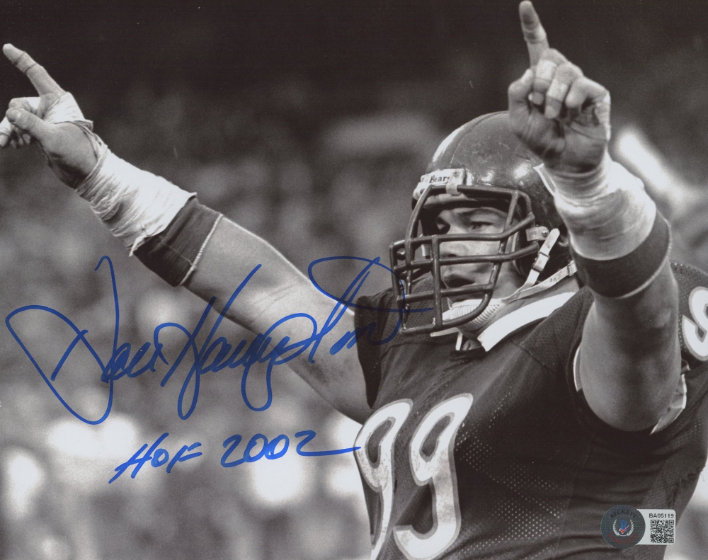 Dan Hampton Signed Bears 8x10 Photo Inscribed "HOF 2002" (Beckett ...