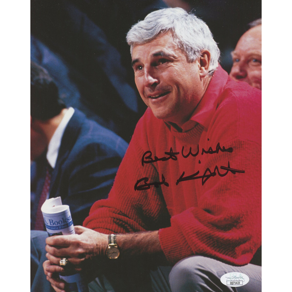 Bob Knight Signed Indiana Hoosiers 8x10 Photo Inscribed "Best Wishes ...