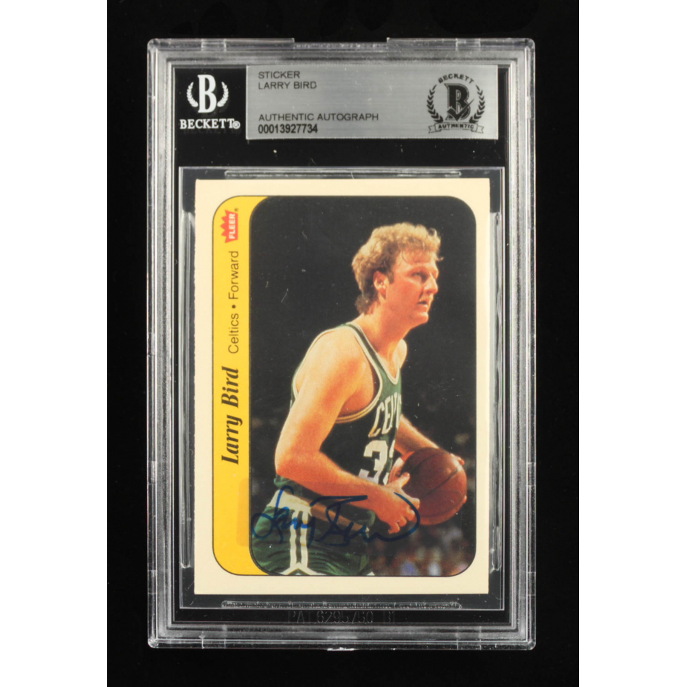 Larry Bird Signed Sticker on 1986-87 Fleer Stickers #2 (BGS) | Pristine ...