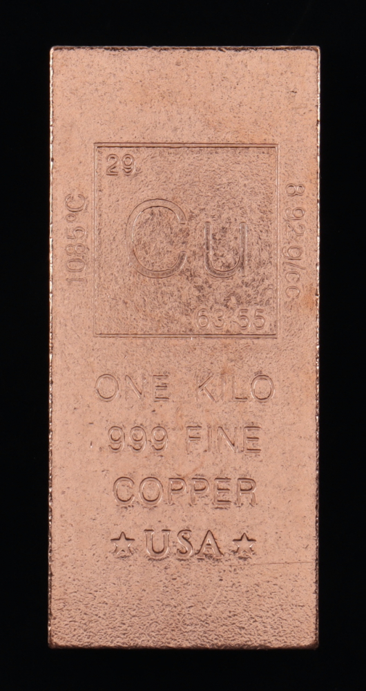 One Kilo .999 Fine Copper Periodic Table Design Bullion Bar | Pristine ...