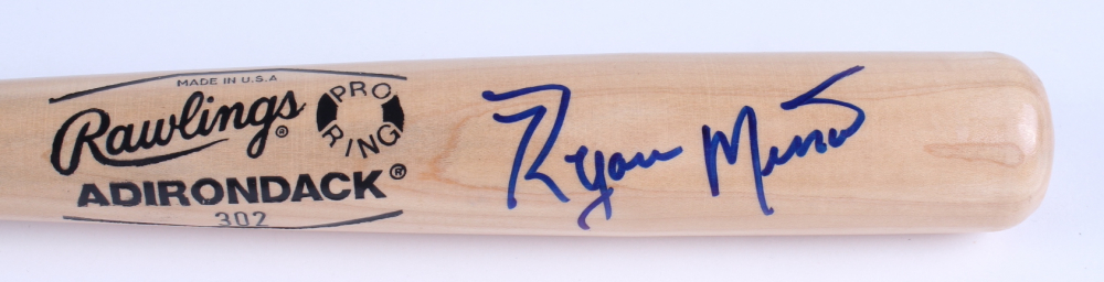 Ryan Minor Signed Rawlings Adirondack Mini Baseball Bat (Beckett ...