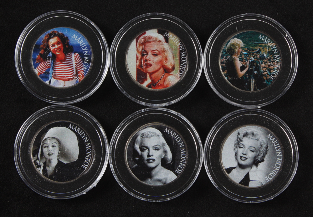 Set of (6) Marilyn Monroe Colorized Half Dollar Coins With Case ...