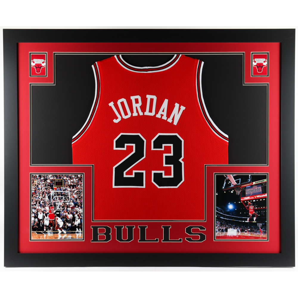 Michael Jordan 35x43 Custom Framed Jersey Display | Pristine Auction