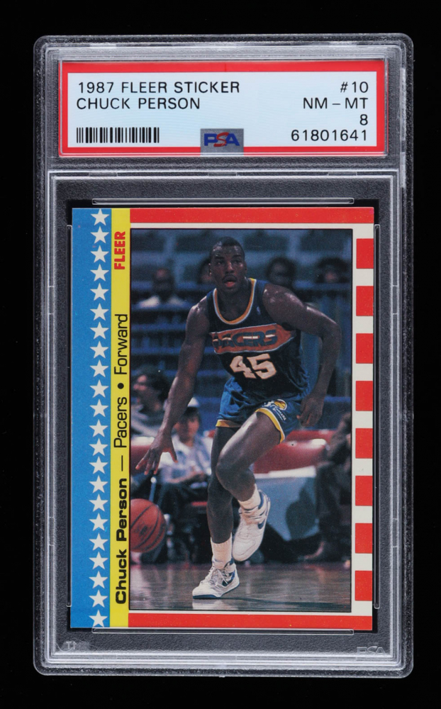 Chuck Person 1987-88 Fleer Stickers #10 (PSA 8) | Pristine Auction