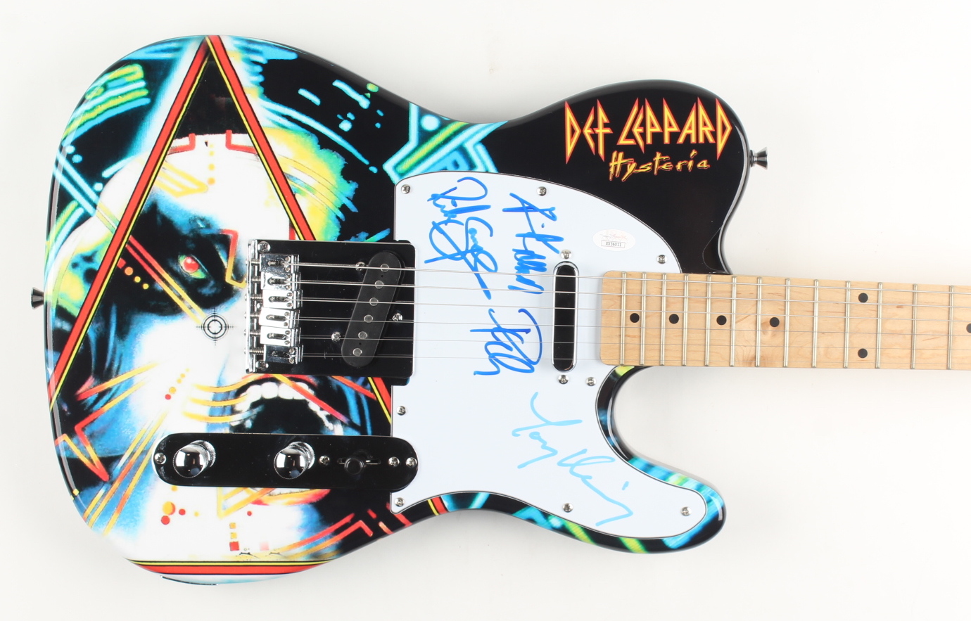Def Leppard "Hysteria" 39" Electric Guitar Band-Signed by (4) With Phil ...