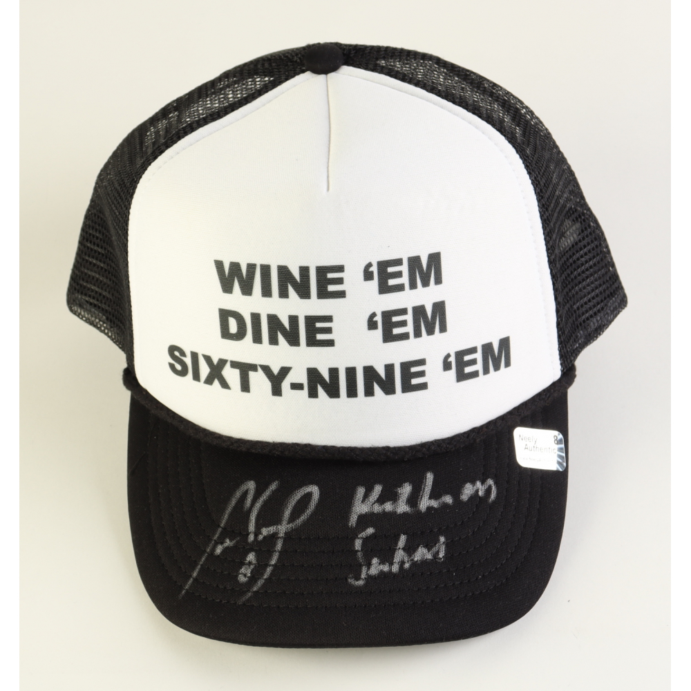 Cam Neely Signed "Wine 'Em, Dine 'Em, Sixty-Nine 'Em" Logo Adjustable ...
