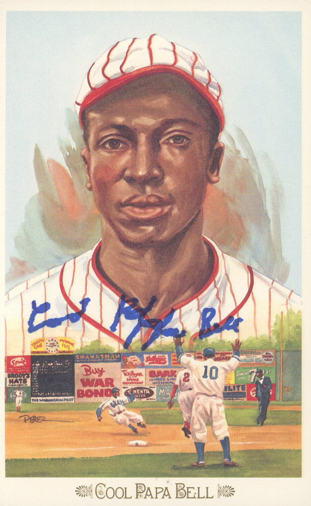 Cool Papa Bell Signed Monarchs 3.5x5.5 LE Perez Steele Galleries Hall ...