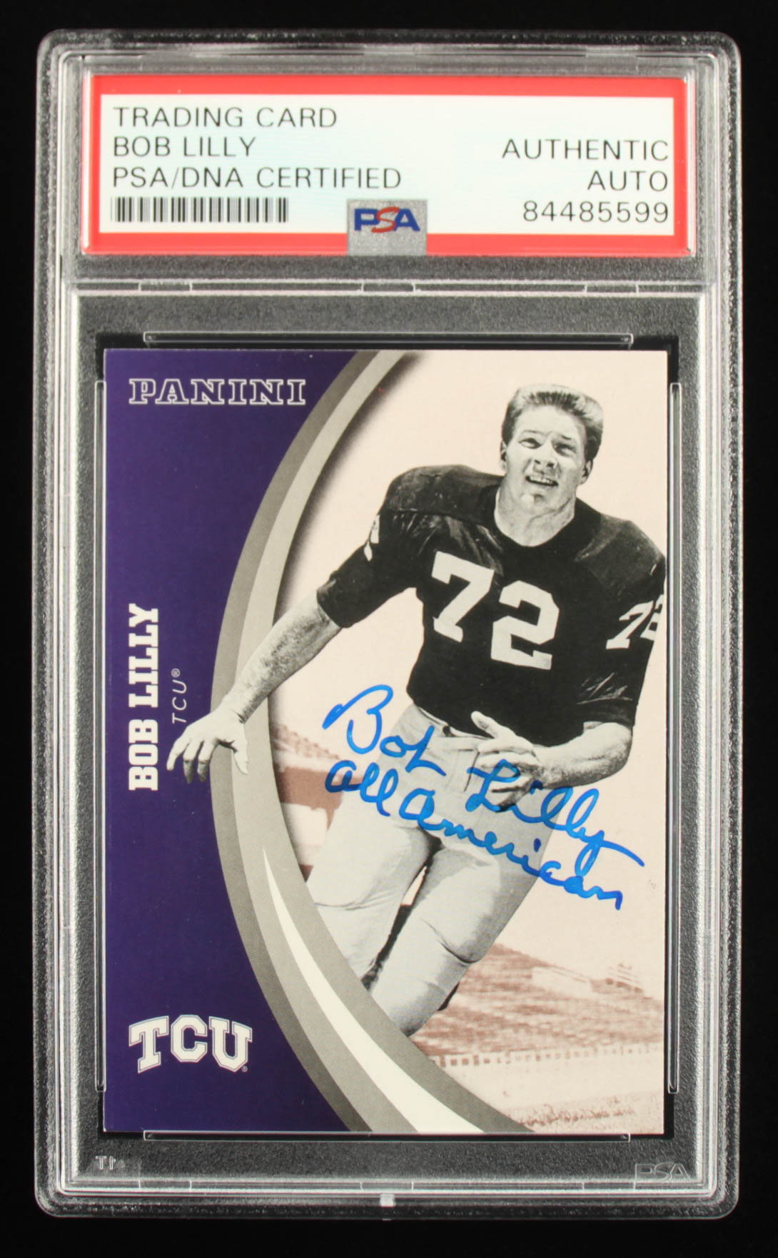 Bob Lilly Signed 2016 Panini TCU #32 Inscribed "All American" (PSA ...