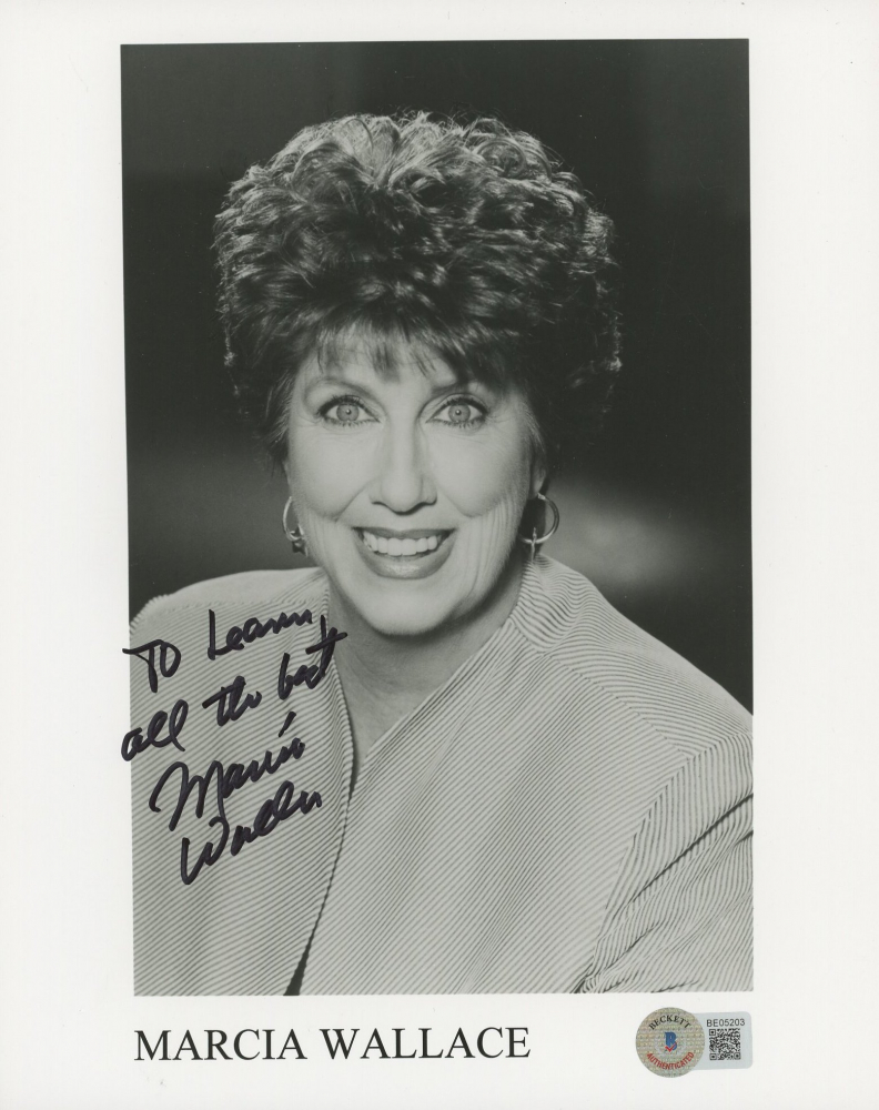 Marcia Wallace Signed 8x10 Photo Inscribed "All The Best" (Beckett ...