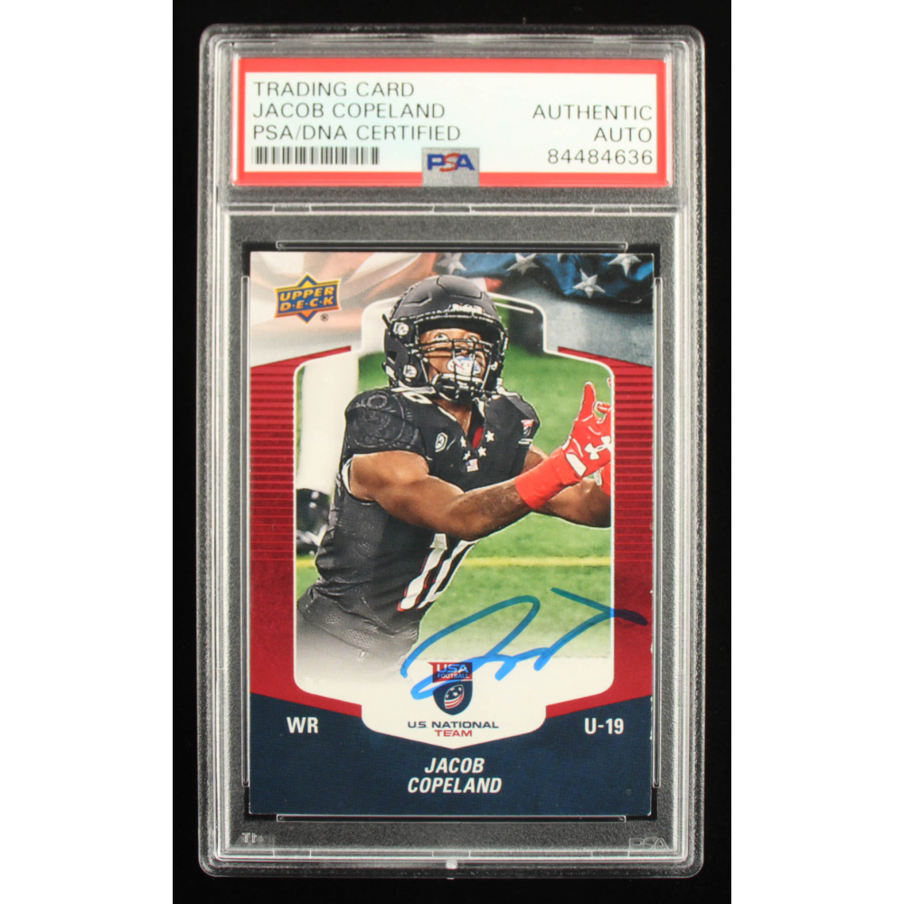 Jacob Copeland Signed 2018 Upper Deck USA Football Blue Border #1 (PSA ...