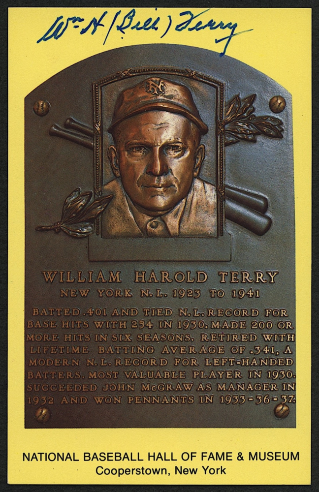 Bill Terry Signed Hall of Fame Postcard (JSA) | Pristine Auction