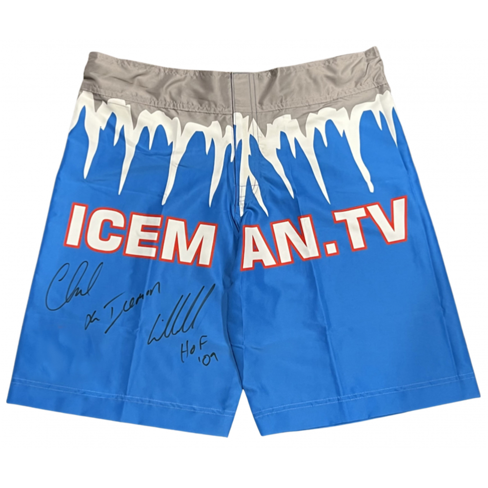 Chuck "The Iceman" Liddell Signed Iceman UFC Trunks Inscribed "HOF '09 ...
