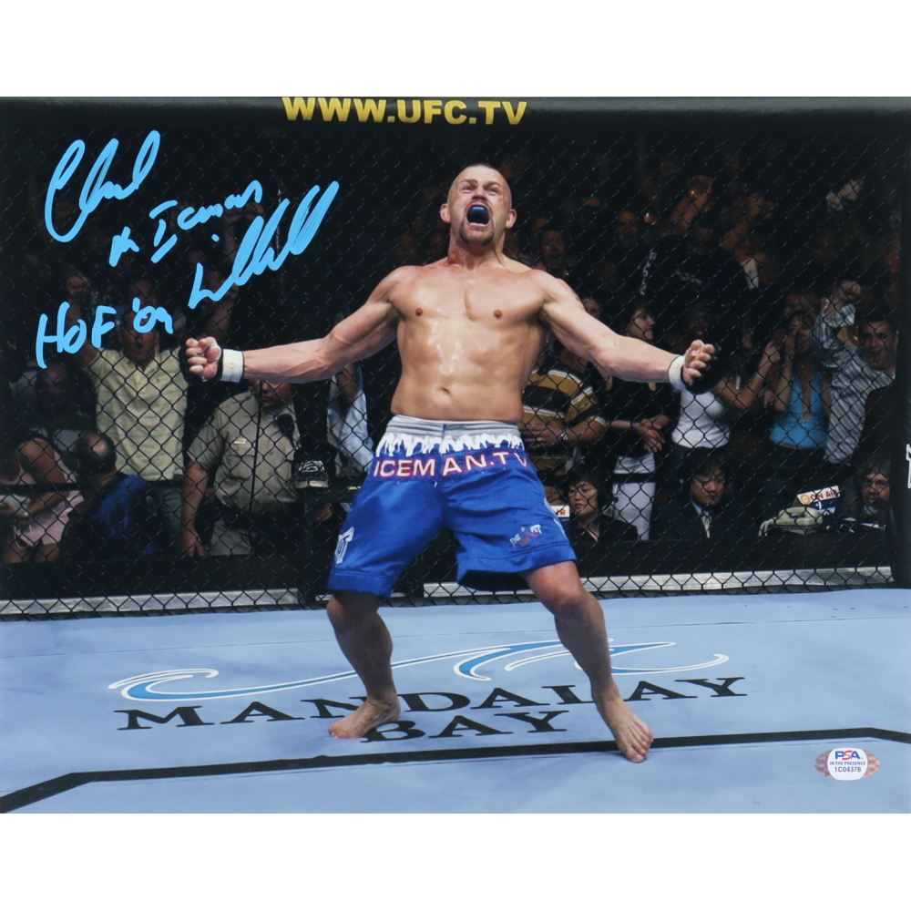 Chuck "The Iceman" Liddell Signed UFC 11x14 Photo Inscribed "HOF '09 ...